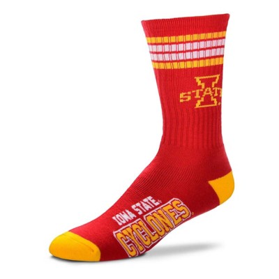 For Bare Feet Iowa State Cyclones 4 Stripe Deuce Crew Socks