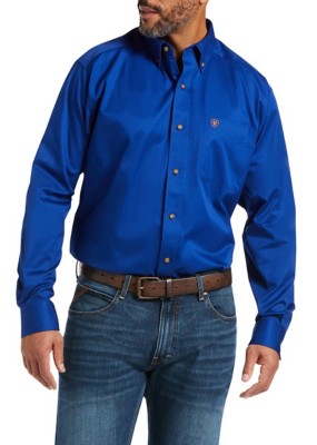Men's Ariat Solid Twill Classic Fit Long Sleeve Button Up Shirt
