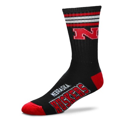 For Bare Feet Nebraska Cornhuskers Reverse Four Stripe Socks | SCHEELS.com